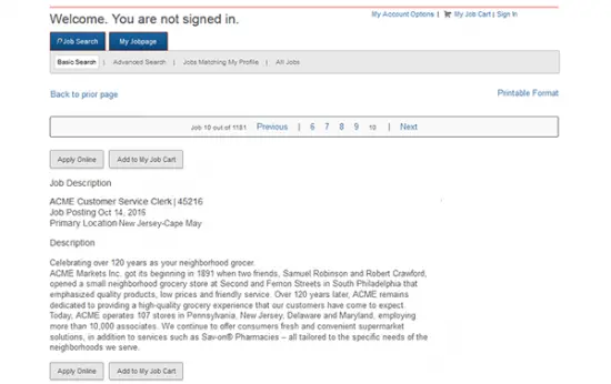 Acme Markets Job Application & Careers