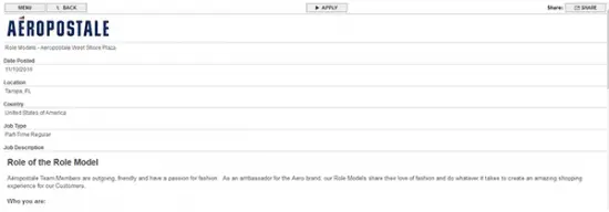 Aéropostale Job Application & Careers