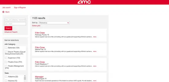 AMC Job Application & Careers
