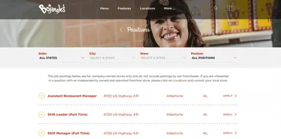 Bojangles' Job Application & Careers