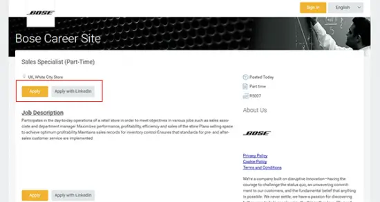 Bose Job Application & Careers