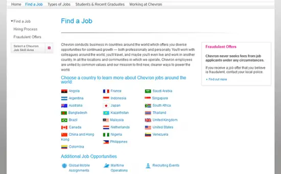 Chevron Job Application & Careers