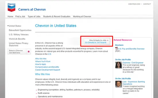 Chevron Job Application & Careers