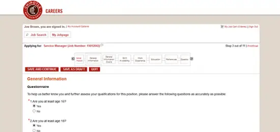 Chipotle Job Application & Careers