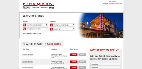 Cinemark Job Application & Careers