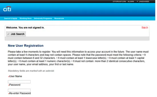 Citibank Job Application & Careers