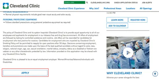 Cleveland Clinic Job Application & Careers