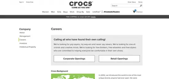 Crocs Job Application & Careers