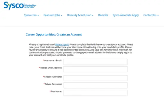 Sysco Job Application & Careers