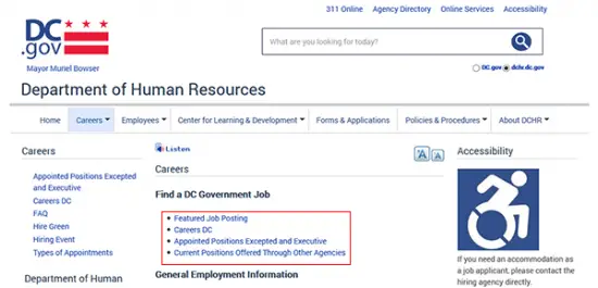 Washington DC Job Application & Careers