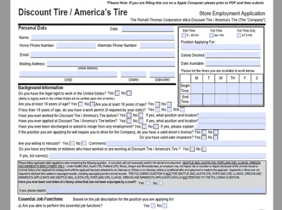 Discount Tire Job Application & Careers