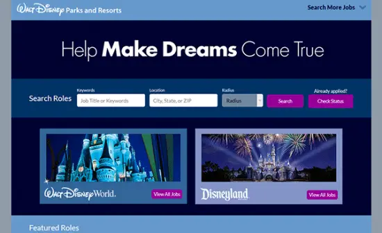 Walt Disney World Job Application & Careers