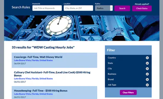 Walt Disney World Job Application & Careers