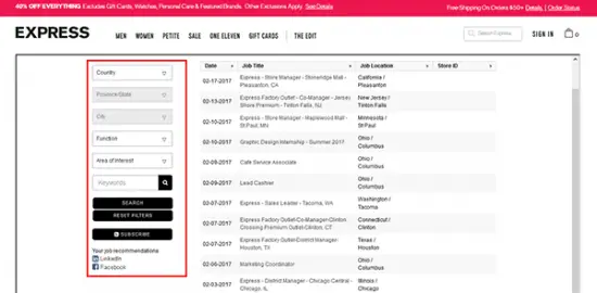 Express Job Application & Careers