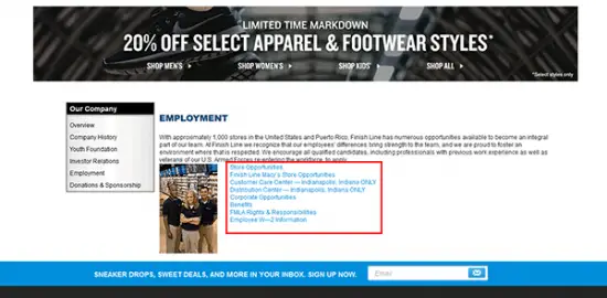 Finish Line Job Application & Careers