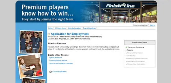 Finish Line Job Application & Careers