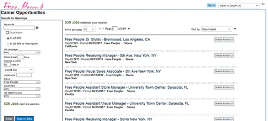 Free People Job Application & Careers
