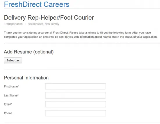 FreshDirect Job Application & Careers