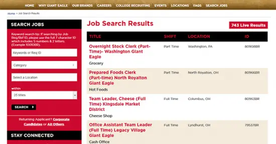 Giant Eagle Job Application & Careers