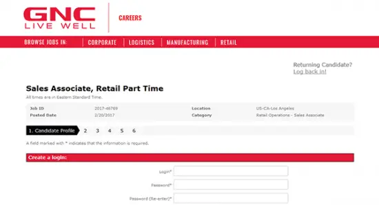 GNC Job Application & Careers