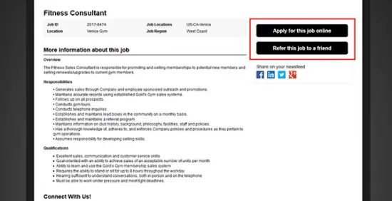 Gold's Gym Job Application & Careers