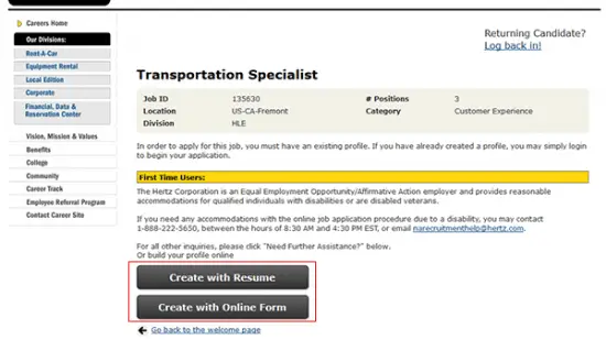 Hertz Job Application & Careers
