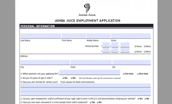 Jamba Juice Job Application & Careers