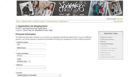 Journeys Job Application & Careers