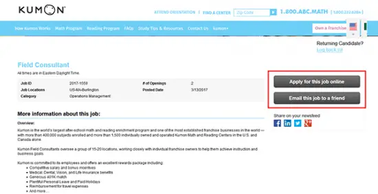 Kumon Job Application & Careers