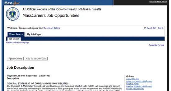 MassDOT Job Application & Careers