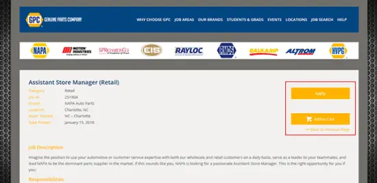 NAPA Job Application & Careers