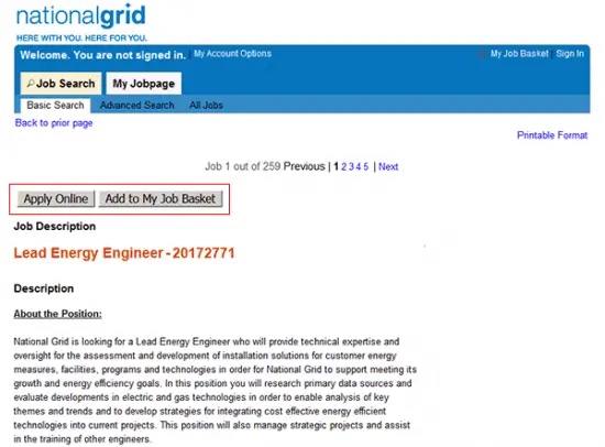National Grid Job Application & Careers