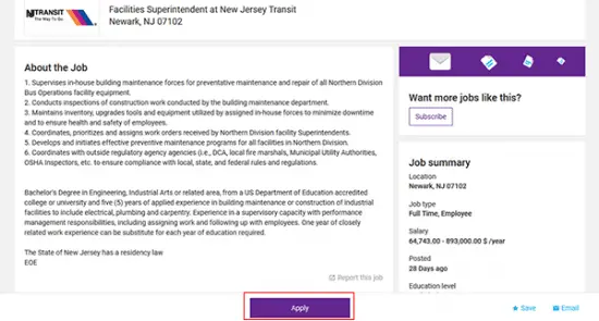 New Jersey Transit Job Application & Careers