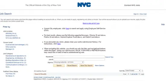 New York City Housing Authority (NYCHA) Job Application & Careers