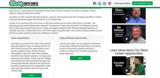 O'Reilly Auto Parts Job Application & Careers