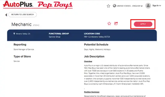 Pep Boys Job Application & Careers