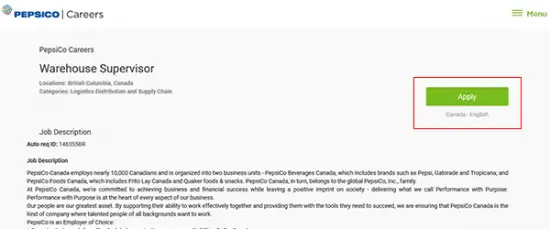 Pepsi Warehouse Job Application & Careers