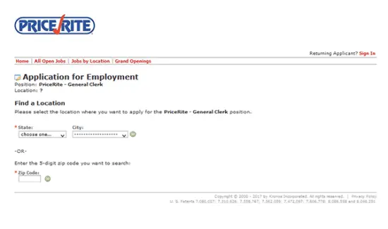 PriceRite Job Application & Careers
