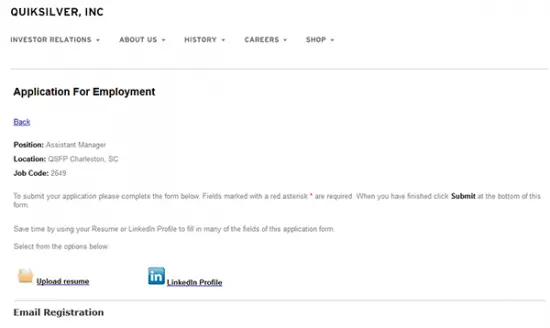 Quicksilver Job Application & Careers
