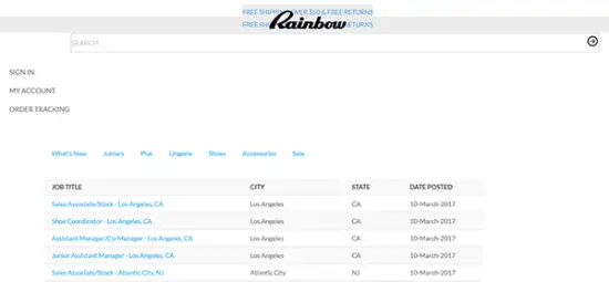 Rainbow Shops Job Application & Careers