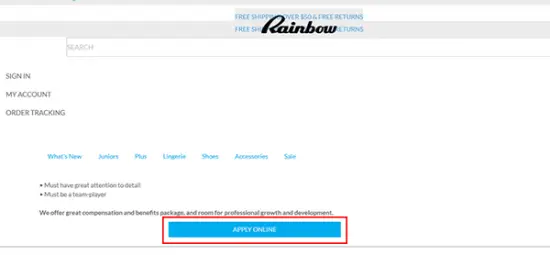 Rainbow Shops Job Application & Careers