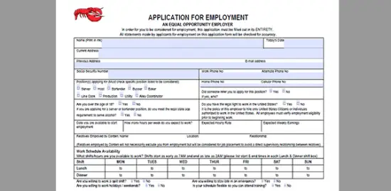Red Lobster Job Application & Careers