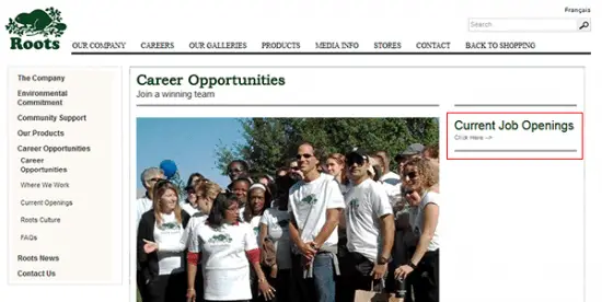 Roots Job Application & Careers