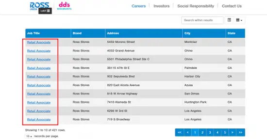 Ross Job Application - Apply Online