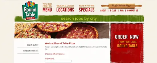 Round Table Pizza Job Application & Careers