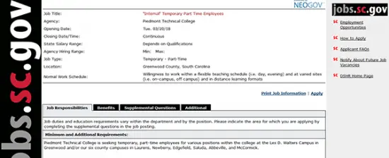 South Carolina Job Application & Careers