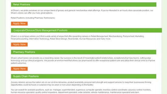 Shaws Job Application & Careers