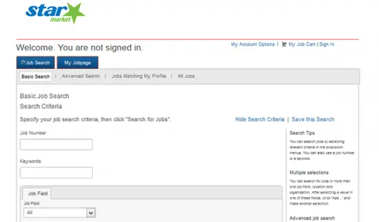 Star Market Job Application & Careers