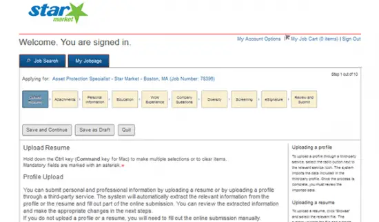 Star Market Job Application & Careers