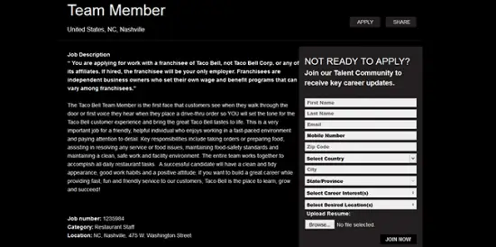Taco Bell Job Application & Careers